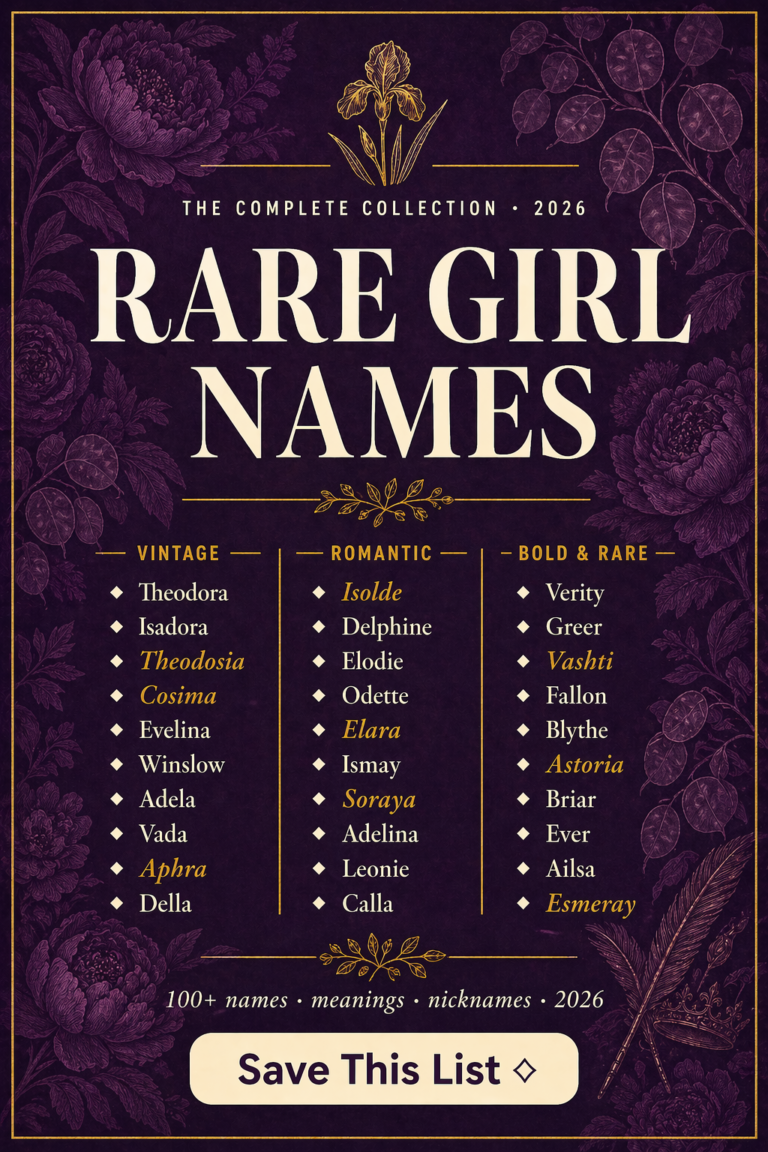 100+ Most Beautiful Rare Baby Girl Names (2026 Ultimate Guide)